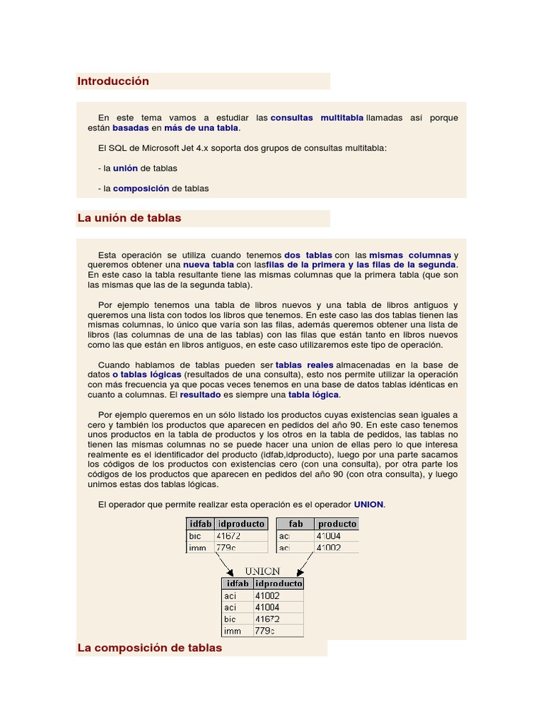 Consultas Multitabla | PDF | SQL | Tabla (base de datos)