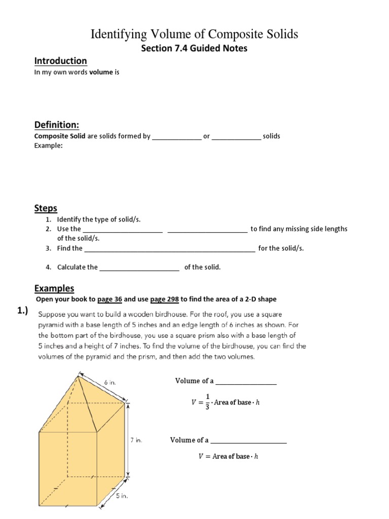 Volume Calculation of Composite Solids | PDF