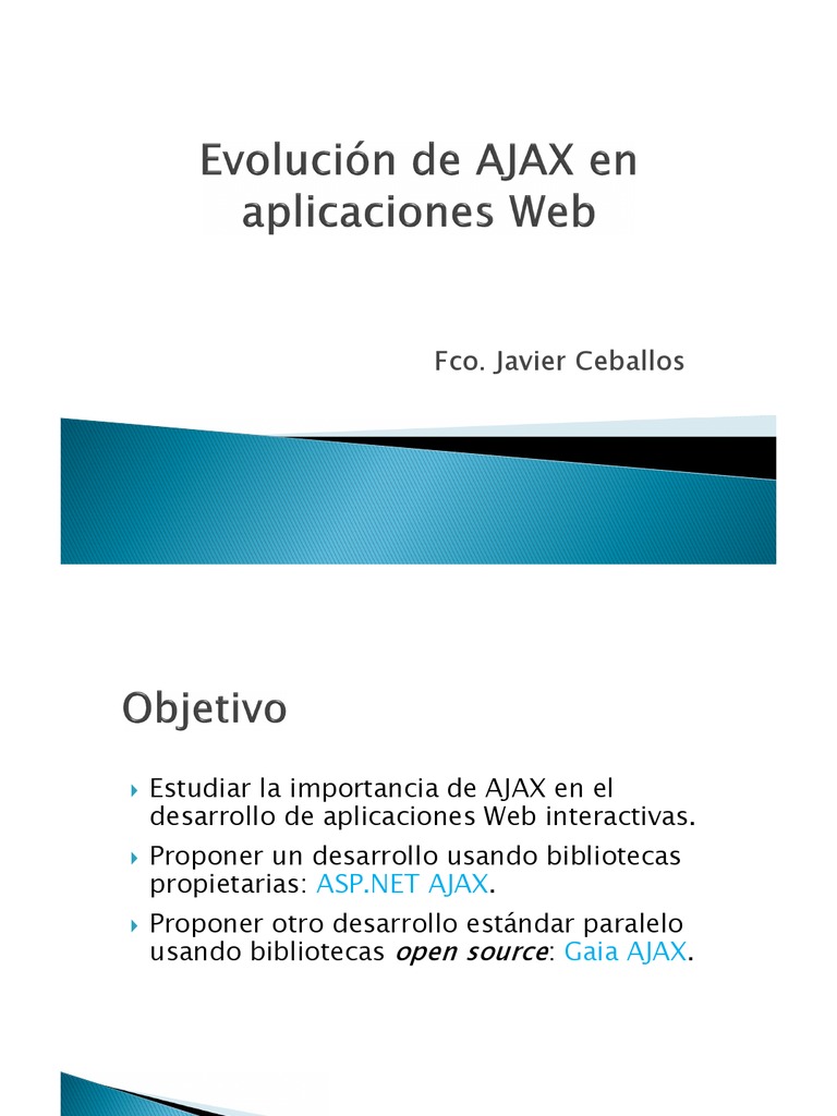 Ceballos: Evolución de AJAX en Aplicaciones Web | PDF | Ajax (Programación) | .NET Framework