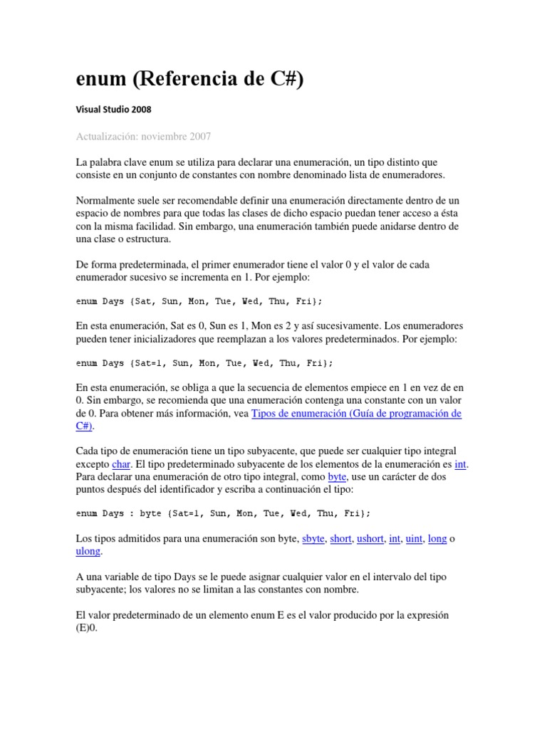 Referencia Libreria de Namespaces de .Net y Sus Clases | PDF | Clase ...
