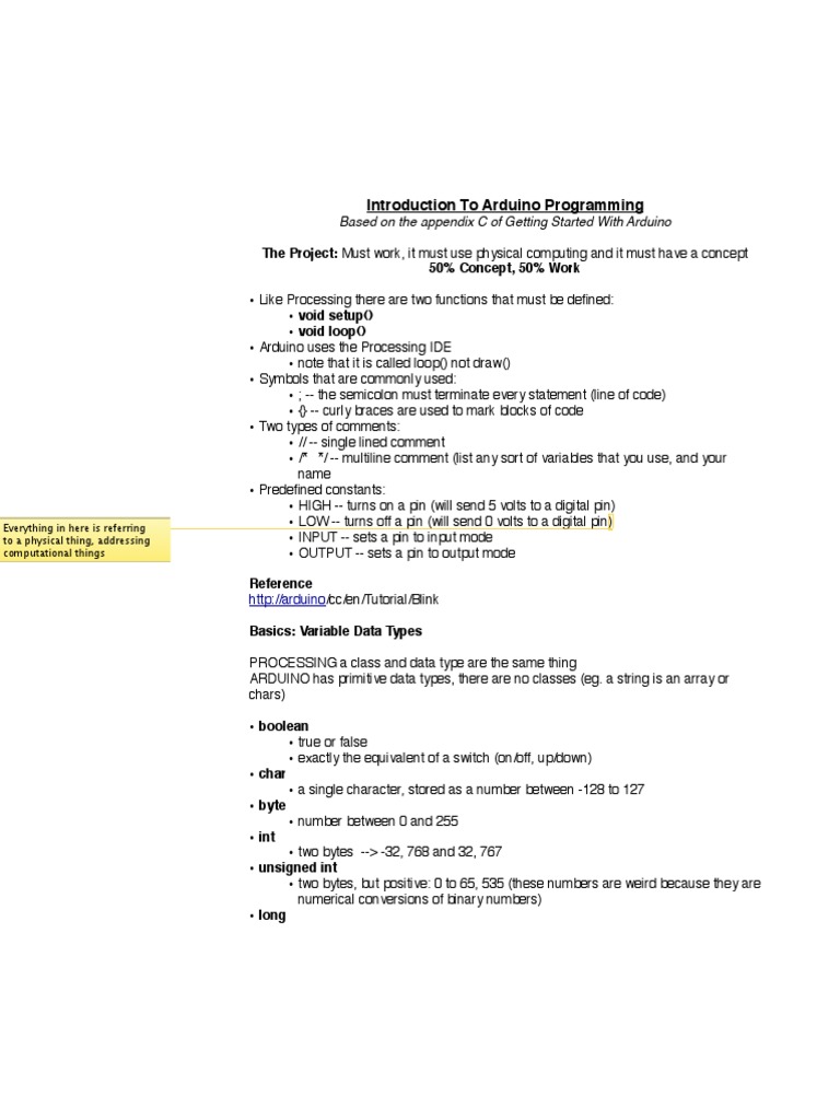 Arduino Syntax PDF | PDF | Data Type | Integer (Computer Science) Arduino Syntax PDF | PDF | Data Type | Integer (Computer Science)