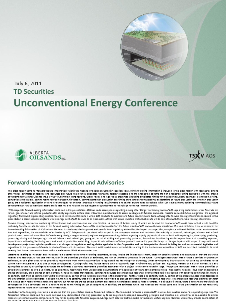 AOS Presentation 2011-07-06 | PDF | Oil Sands | Petroleum