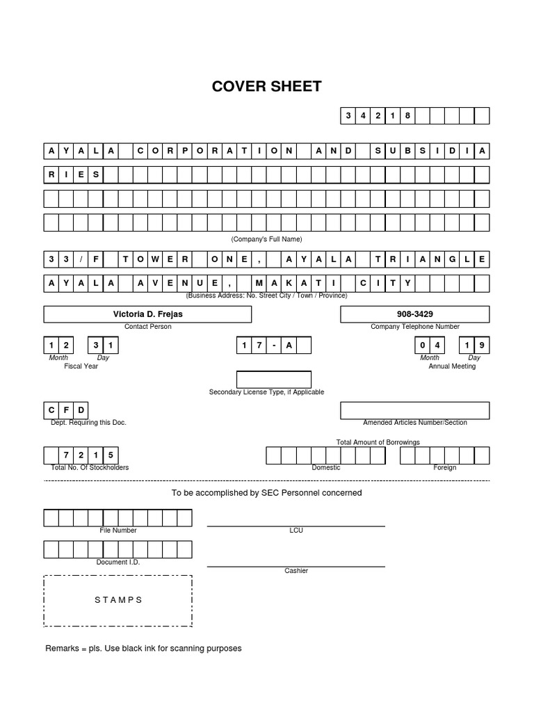 Ayala Corp SEC Form 17A Ending December 2012 (A) | PDF | Securities ...