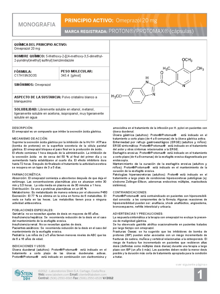OMEPRAZOL | PDF | La enfermedad por reflujo gastroesofágico | Úlcera ...