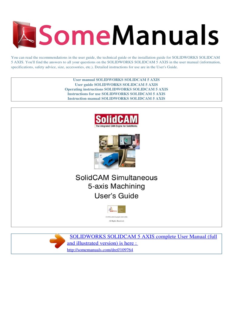 User Manual Solidworks Solidcam 5 Axis e | PDF | Machining | Numerical Control
