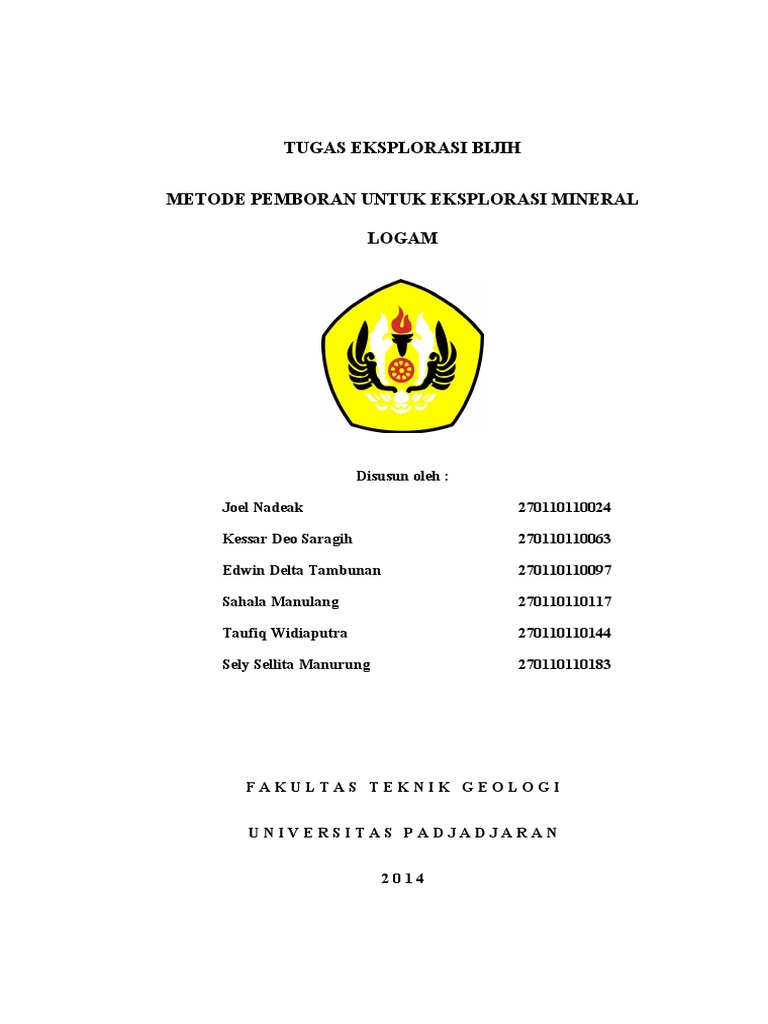 Metode Pemboran Eksplorasi Mineral Logam | PDF