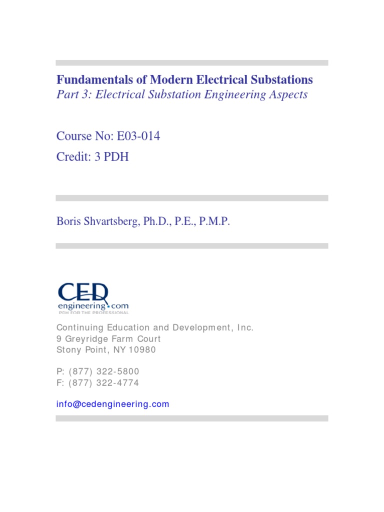 Fundamentals of Modern Electrical Substations - Part 3 | PDF ... Fundamentals of Modern Electrical Substations - Part 3 | PDF ...