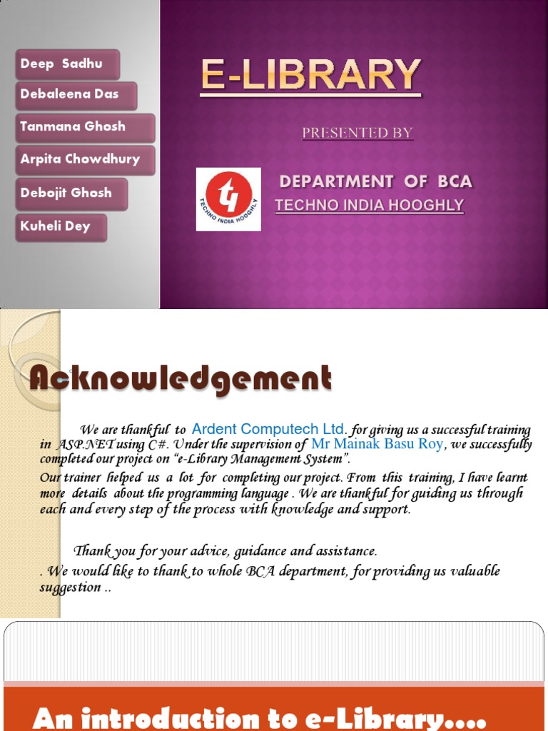Online Library System Presentation | PDF | User (Computing) | Databases