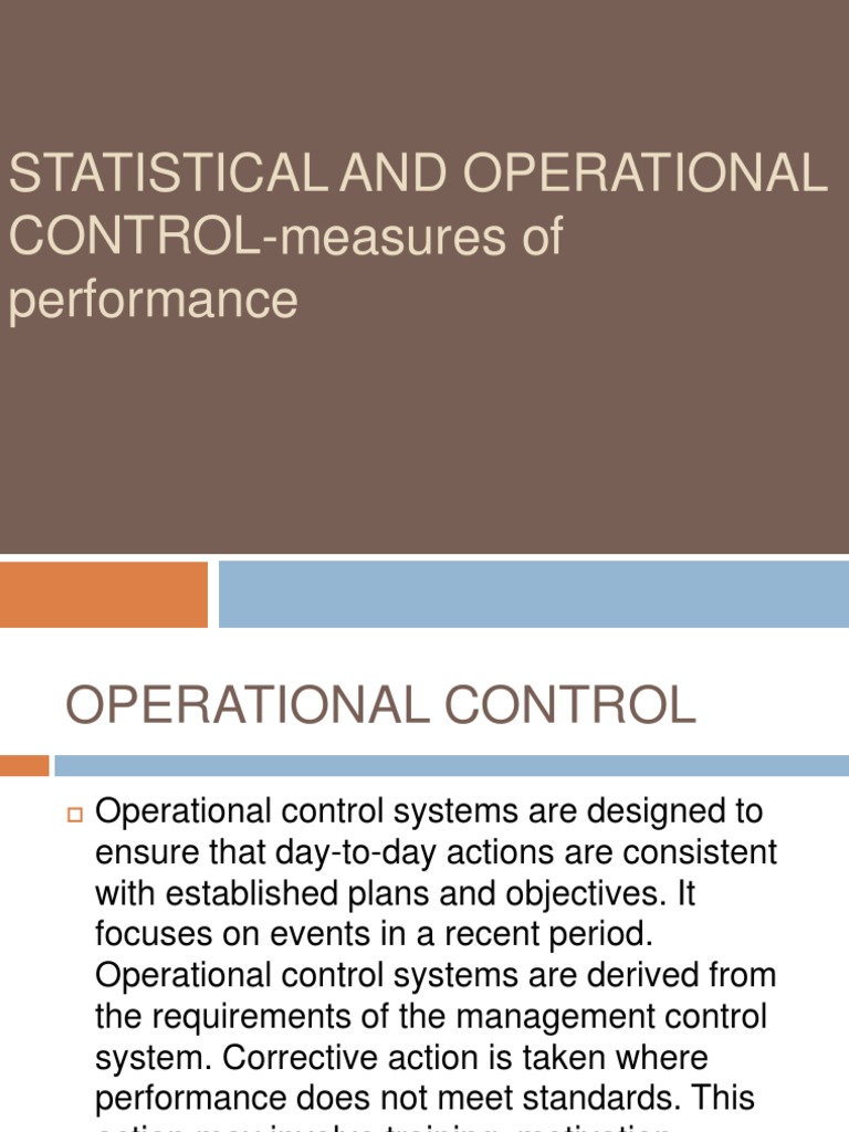 Operational Control | PDF | Strategic Management | Systems Theory