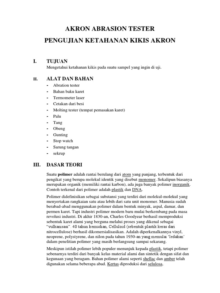 Akron Abrasion Tester | PDF