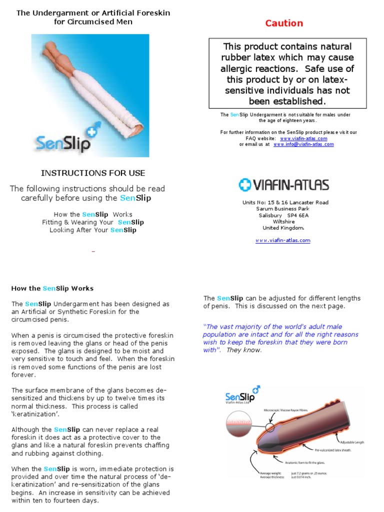 SenSlip Instruction Page 1 | PDF | Penis | Male Mammals