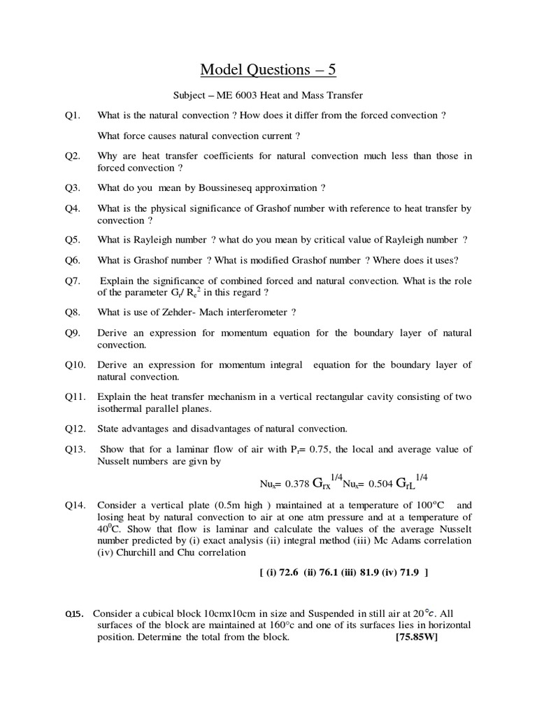 MODEL5 Final 1 | PDF | Heat Transfer | Non Equilibrium Thermodynamics