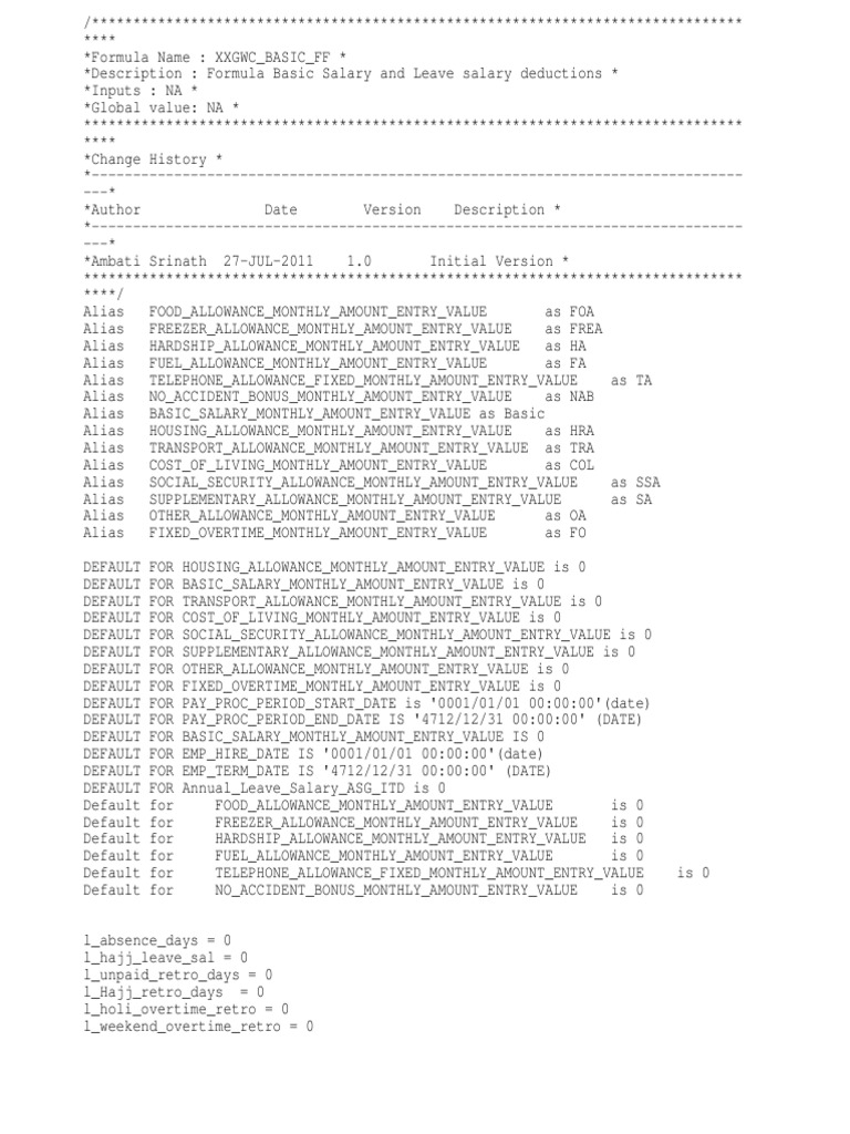 Basic Fast Formulas | PDF | Computers | Finance & Money Management