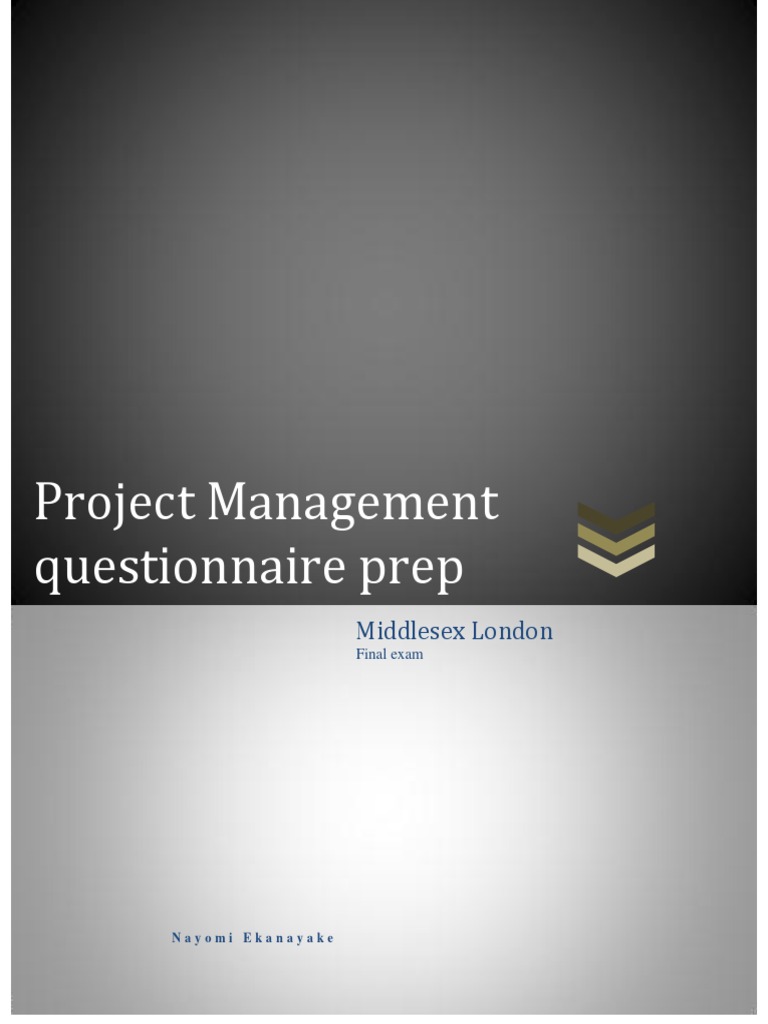 Project Management Questionnaire | PDF | Project Management ...