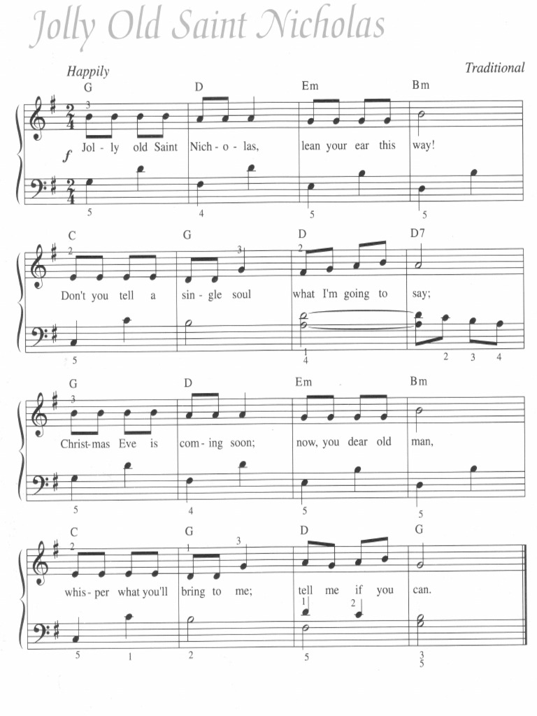 Jolly Old Saint Nicholas | PDF | Language Arts & Discipline | Religion ...