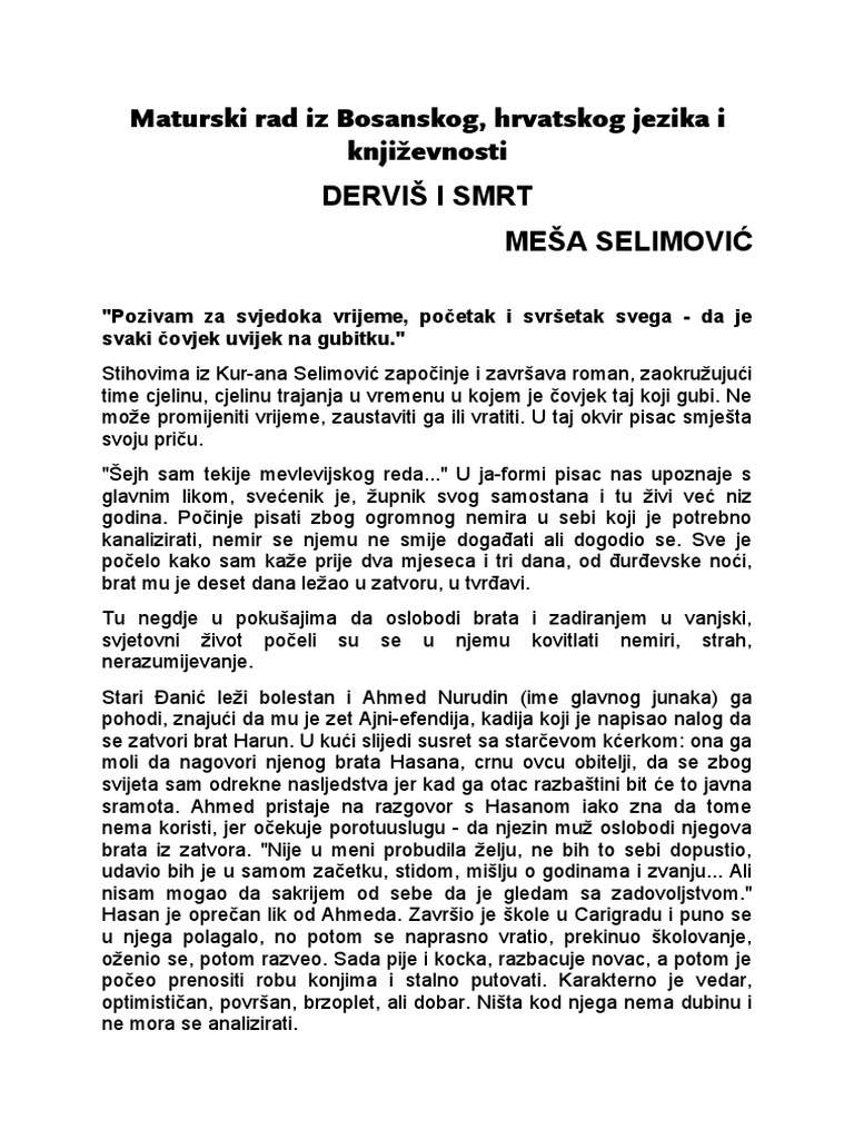 MM Prepricano Delo Dervis I SMRT | PDF