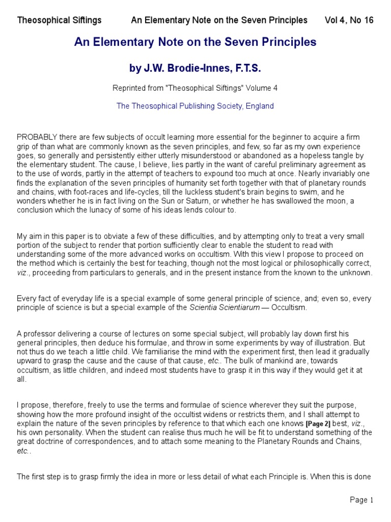 An Elementary Note On The Seven Principles | PDF | Science ...
