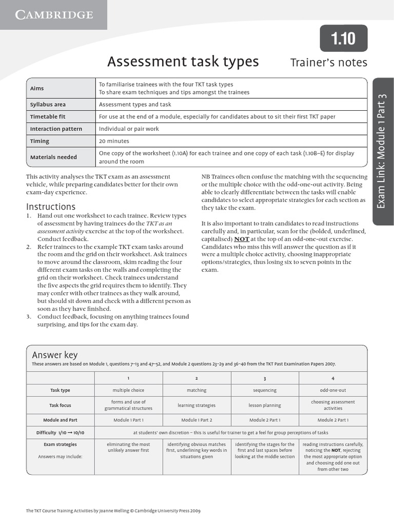 Assessment Task Types | PDF | Test (Assessment) | Multiple Choice