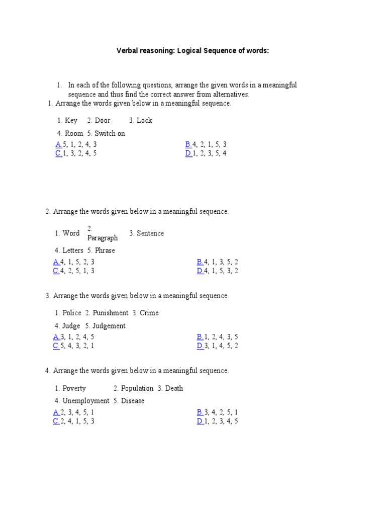 Verbal Reasoning | PDF
