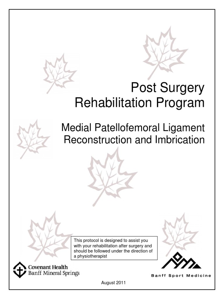 After Surgery Rehabilitation Program MPFL Reconstruction | PDF | Knee ...
