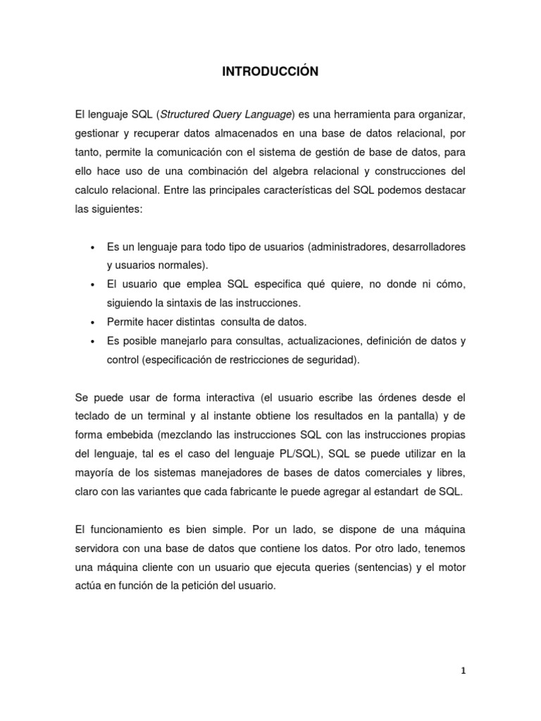 Introducción al poderoso lenguaje SQL: sus características, tipos de sentencias y sistemas de ...