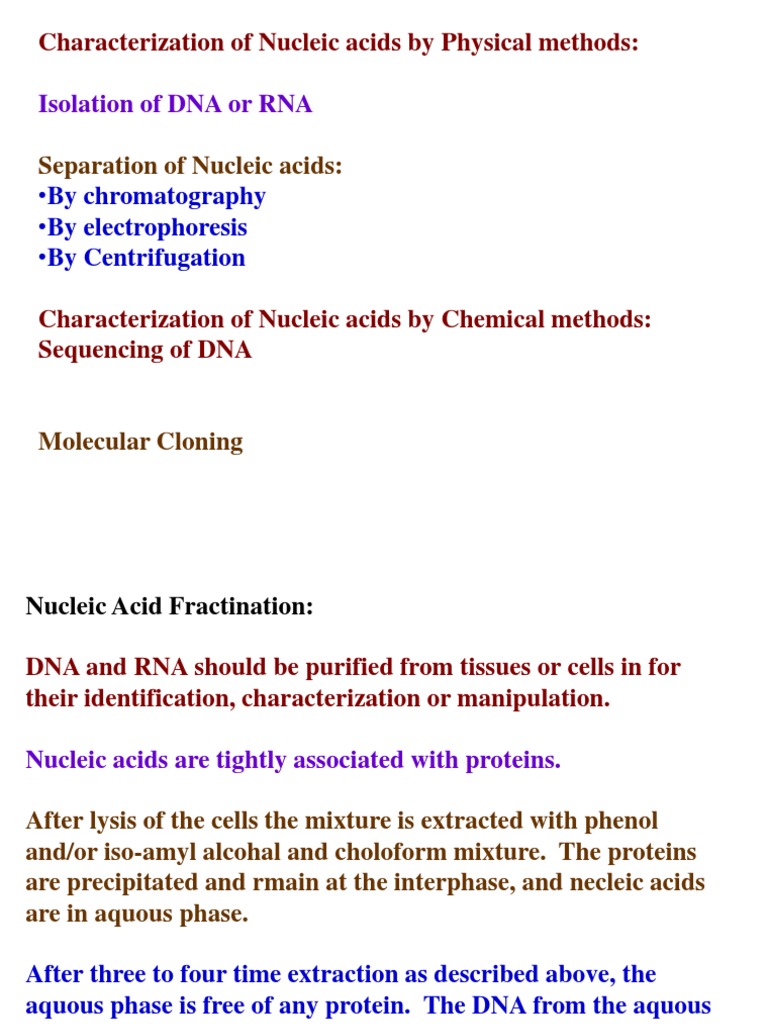 Nucleic Acid Isolation and Characterization | PDF | Gel Electrophoresis ...
