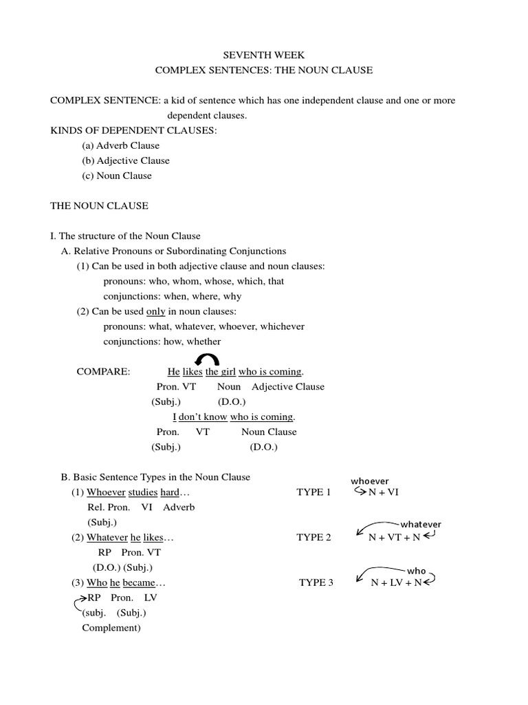Noun Clause Worksheet Guide | PDF | Noun | Clause