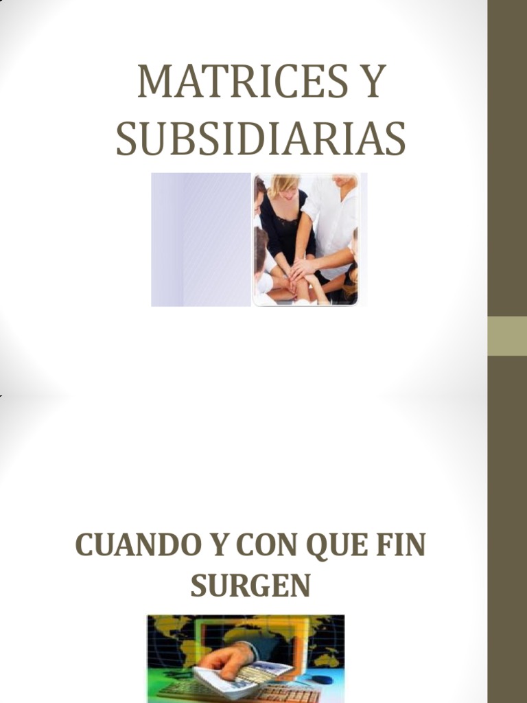 Presentacion de Matrices y Subsidiarias | PDF