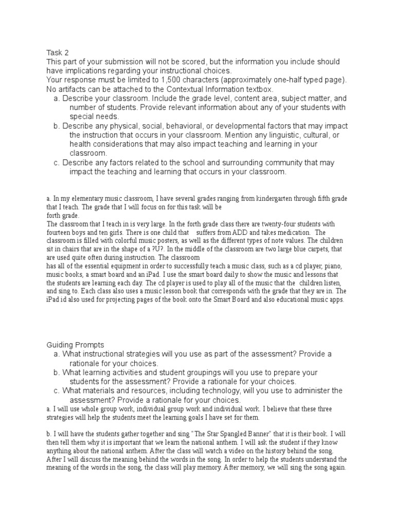 Task 2 And 3 Ppat Pdf Classroom Learning Styles