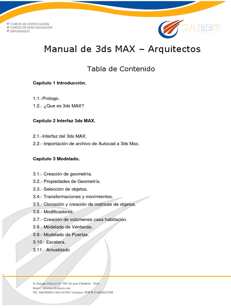 Manual de 3D Max para Arquitectosv1 PDF | PDF | Renderizado (gráficos ...