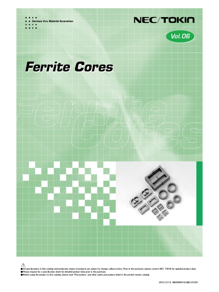 Ferrite Cores | PDF | Inductor | Inductance