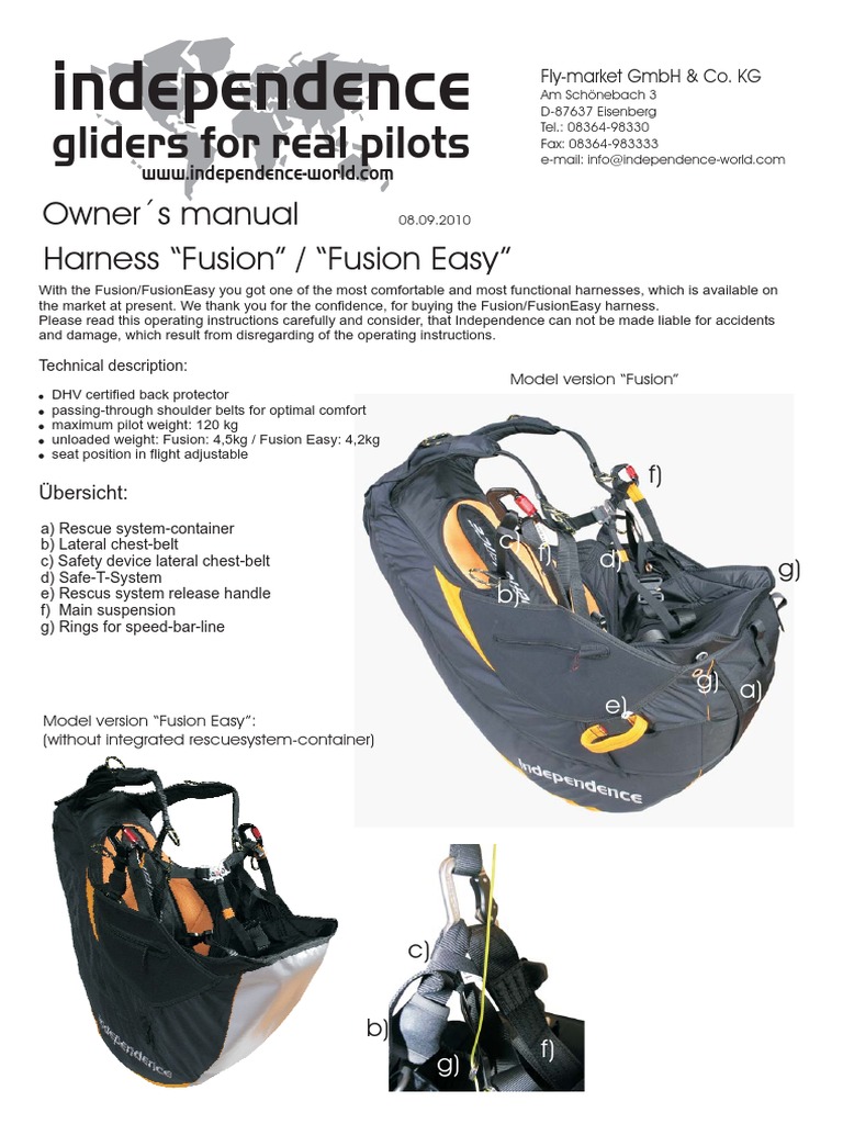 Owner's Manual for the Independence "Fusion" and "Fusion Easy | PDF ...