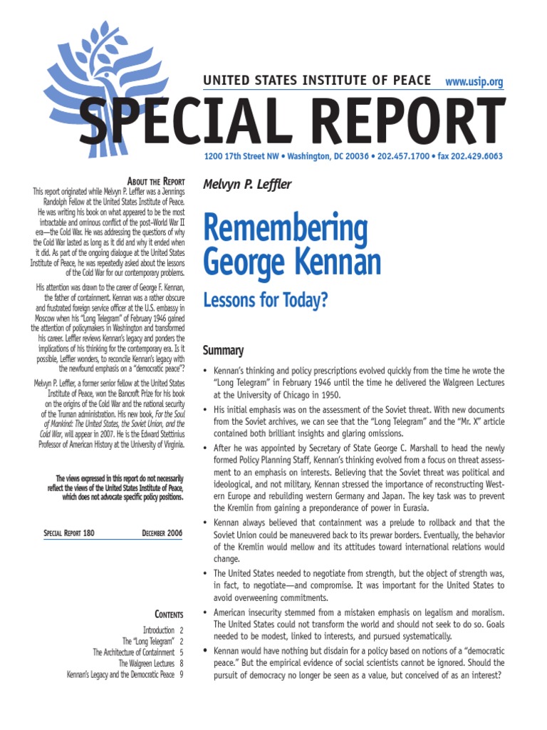 Remembering George Kennan | PDF | Containment | Marshall Plan