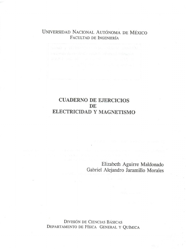 Cuaderno de Ejercicios de Electricidad y Magnetismo | PDF