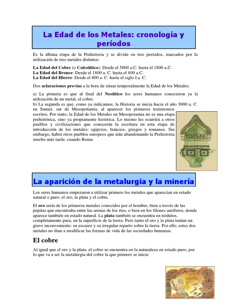 Anexo 2 La Edad de Los Metales | PDF | Edad de Hierro | Edad de Bronce