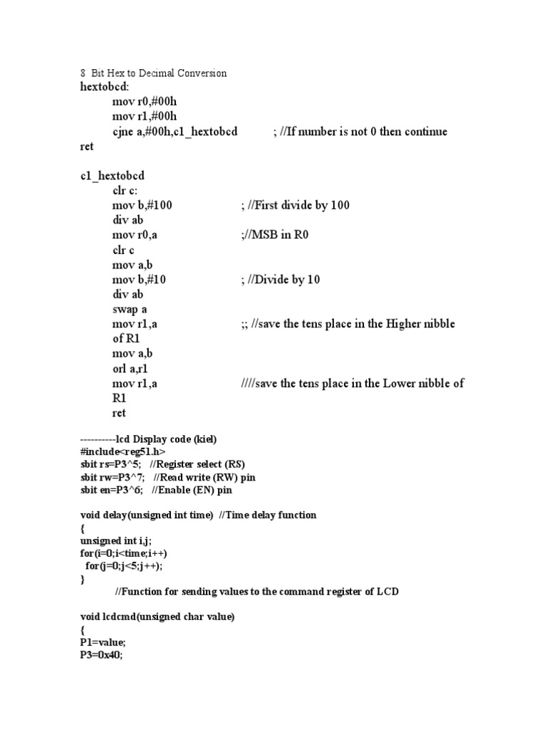 8 Bit Hex To Decimal Conversion | PDF | Integer (Computer Science ...