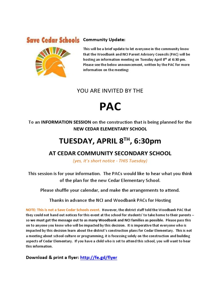April 8 PAC Meeting Announcement | PDF