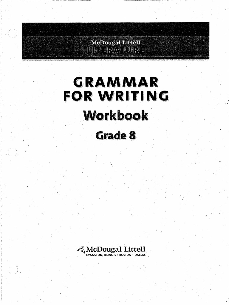 Grammar For Writing Workbook Grade 8 | PDF