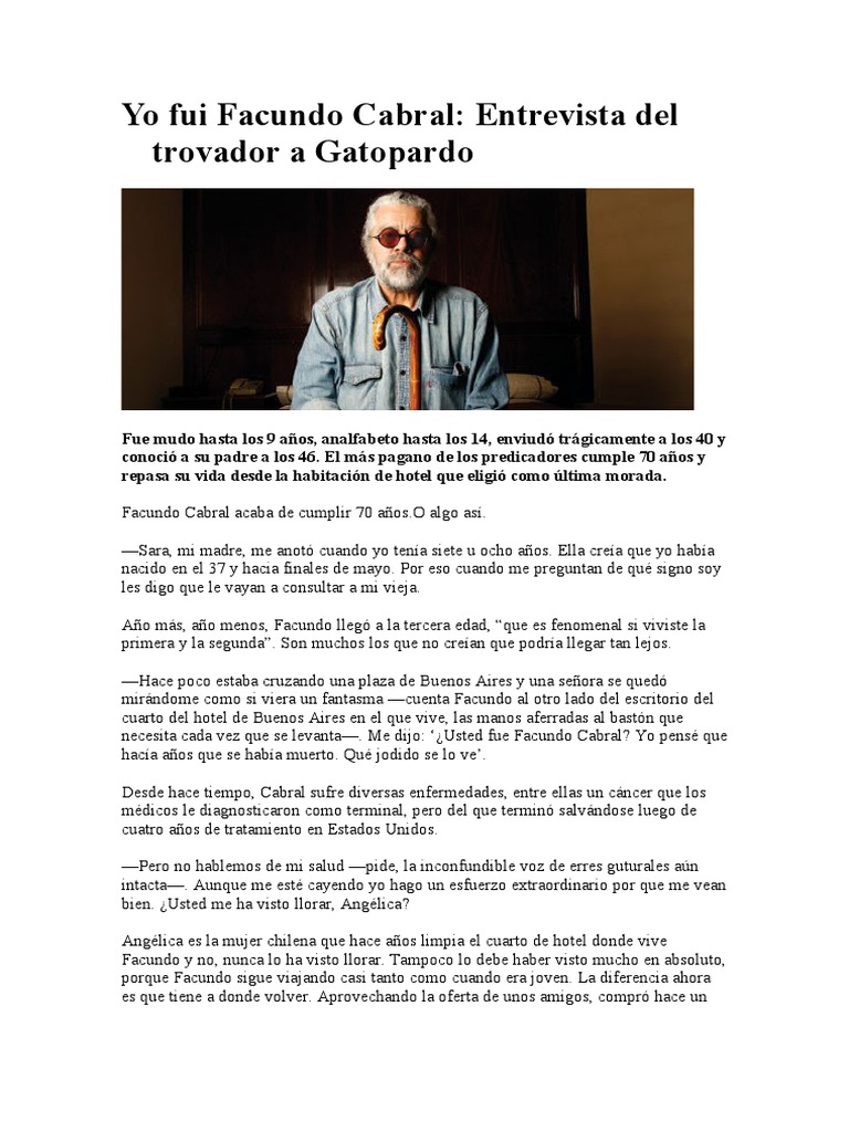 Yo Fui Facundo Cabral | PDF | Entretenimiento (general)