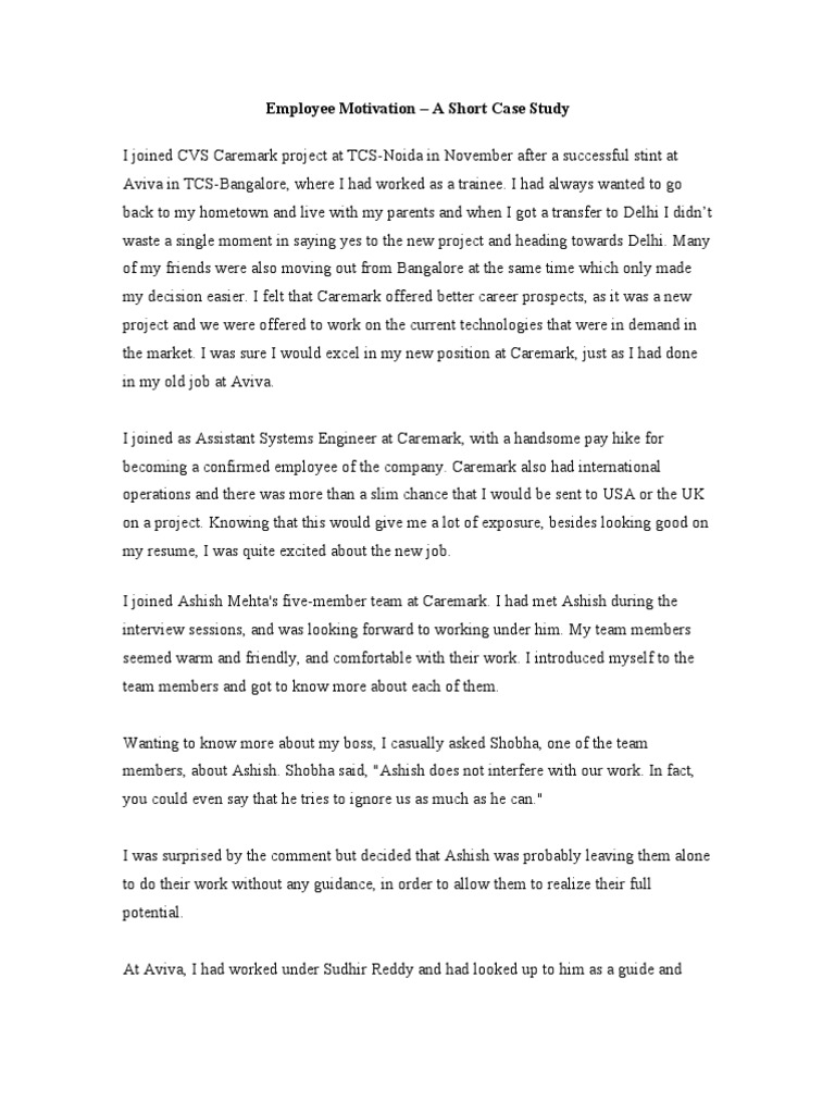 Employee Motivation Case Study | PDF | Motivation | Motivational