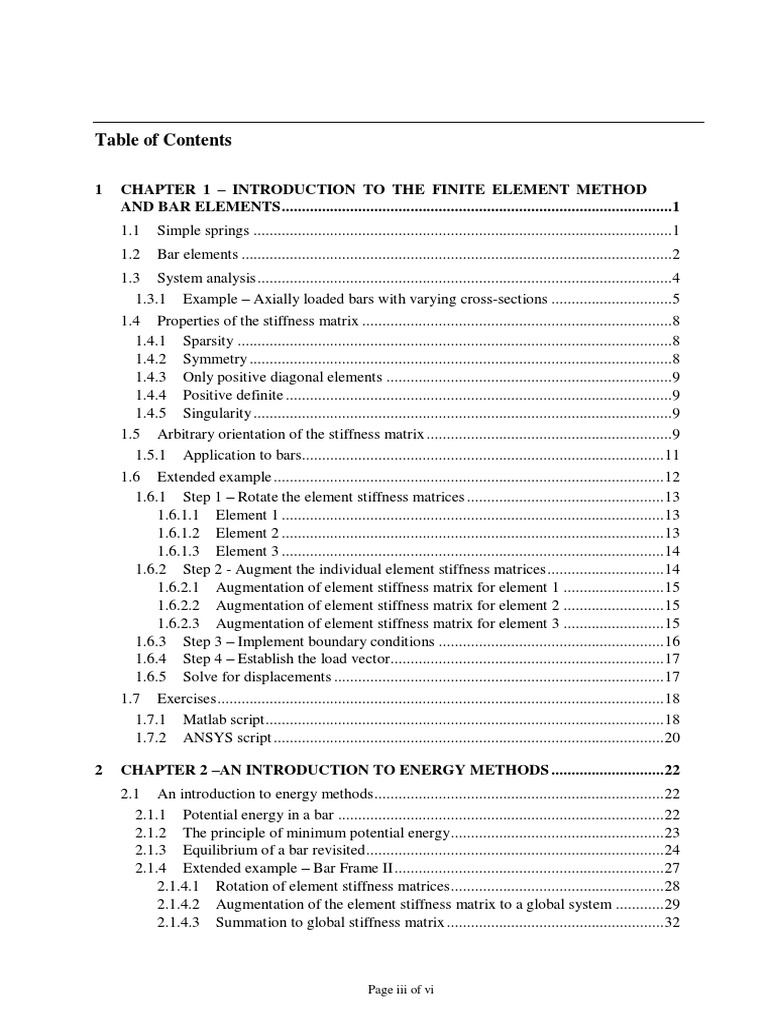 Lecture Notes Finite Element Method Pdf Matrix Mathematics Trigonometric Functions