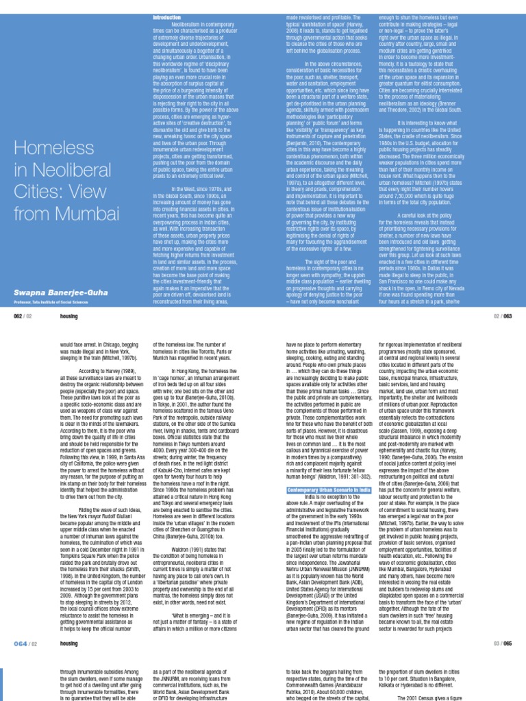 03 Swapna Banerjee-Guha - Homeless in Neoliberal Cities, View From ...