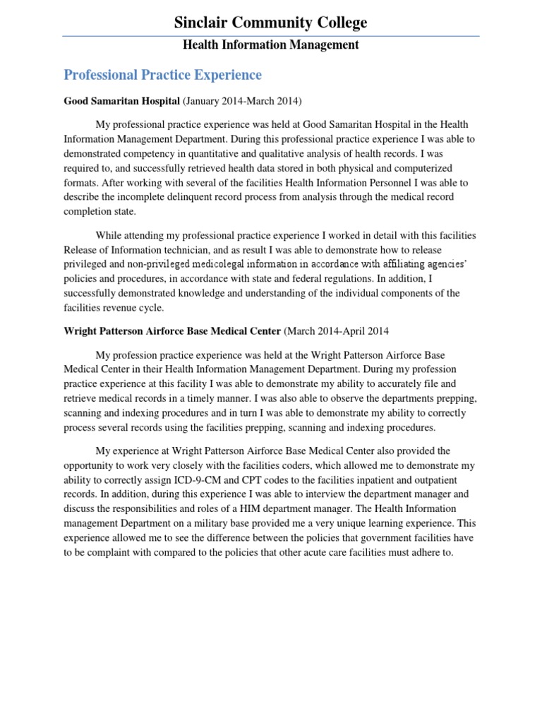 Professional Practice Experience Portfolio | PDF | Information ...