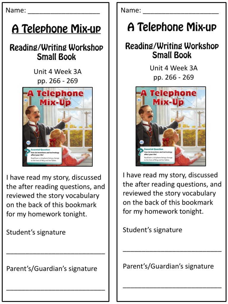 Telephone Mix-Up Reading Workshop | PDF | Learning | Cognition