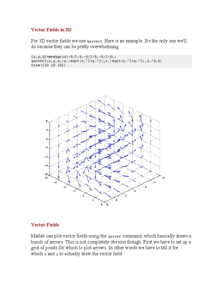 Vector Fields in 3D | PDF
