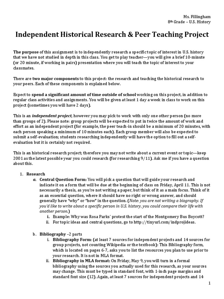 8th Grade U.S. History Research Project | PDF | Wikipedia | Bibliography