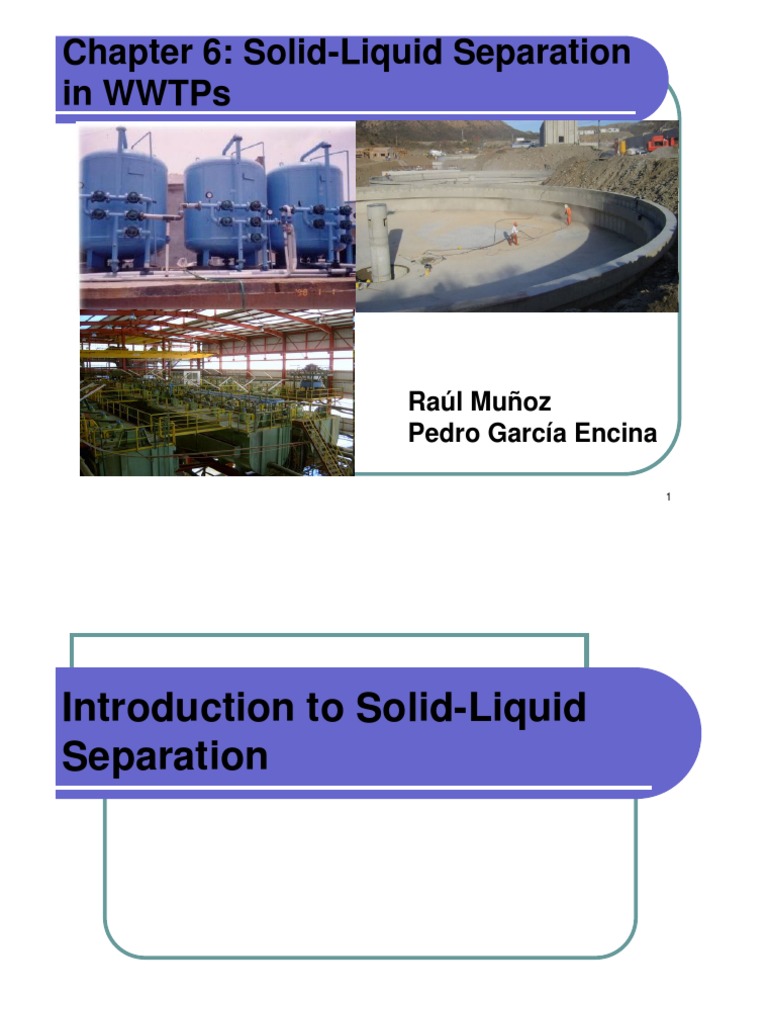 Solid-Liquid Separation in WWTPs | PDF | Filtration | Chemistry
