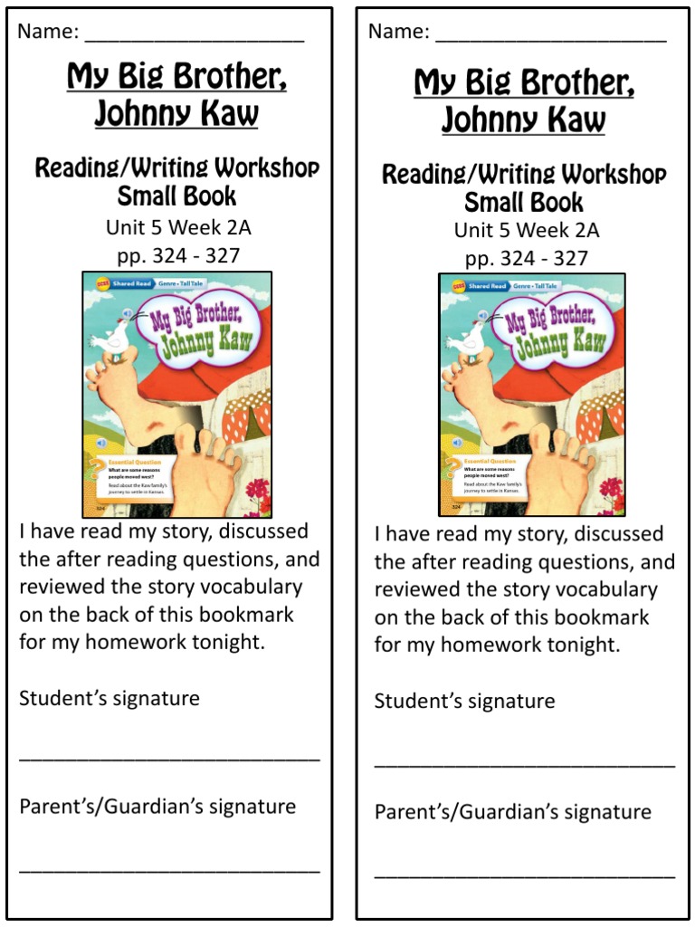 My Big Brother: Johnny Kaw Workshop | PDF | Applied Linguistics ...