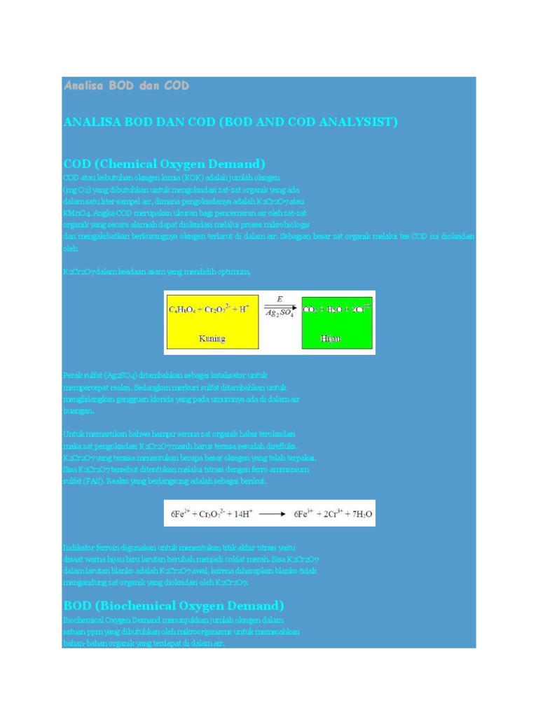 Analisa BOD Dan COD | PDF