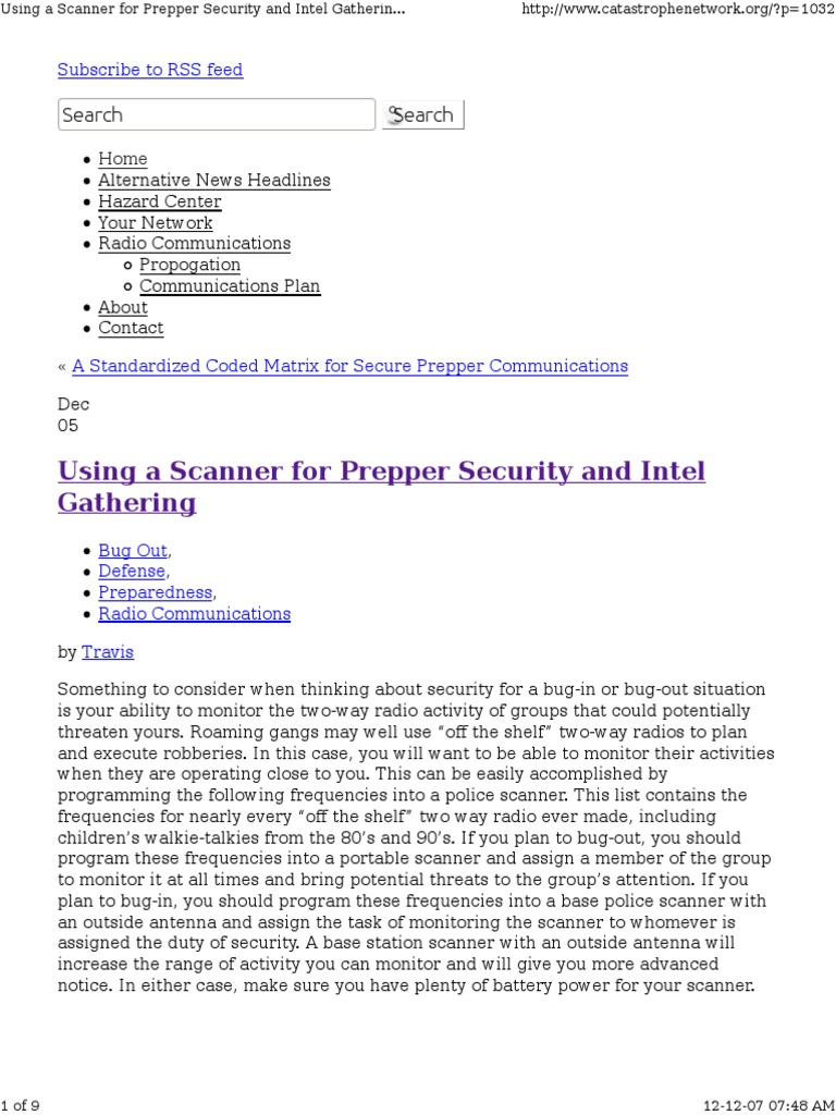 308 Prepper Security Radio Scanner | PDF | Survivalism | Am Broadcasting